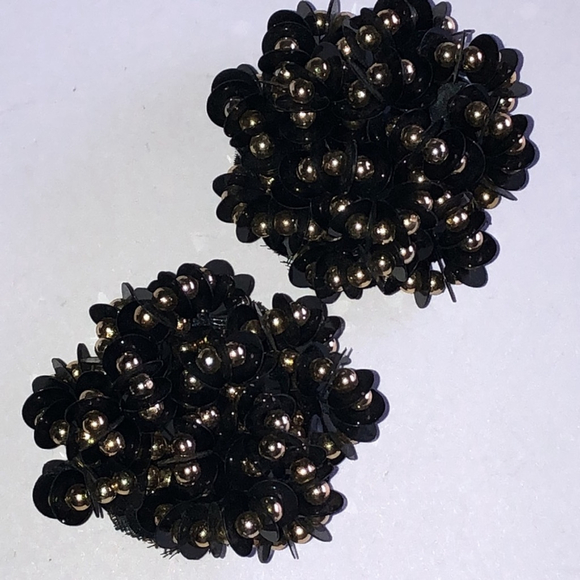 Vintage | Accessories | Black Beaded Floral Shoe Clips | Poshmark